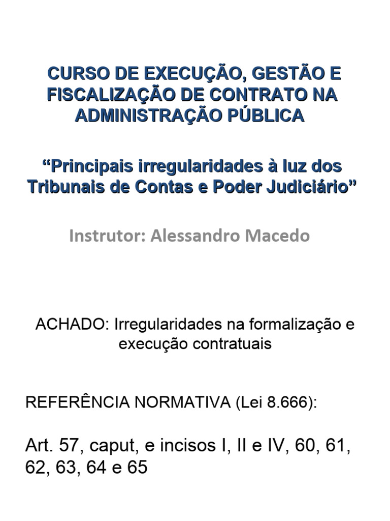 Irregularidades em Contratos Públicos | PDF | Justiça | Crime e Violência