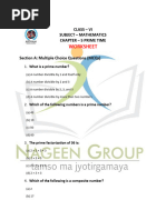 Class 6 Prime Time Math Worksheet | PDF | Prime Number | Numbers