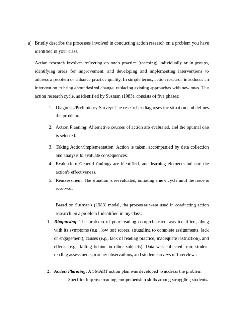 Inquiry and Action Research Assignment | PDF | Reading Comprehension ...