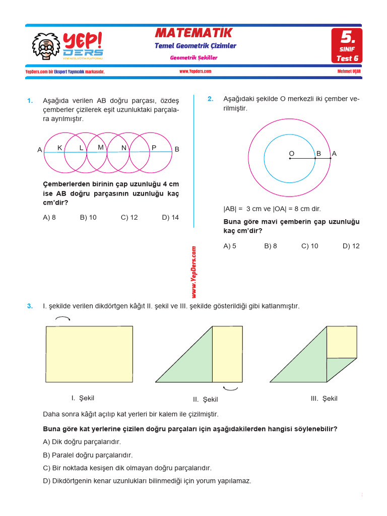 Dosya 6 Test Temel Geometrik Sekiller 1727890596 | PDF