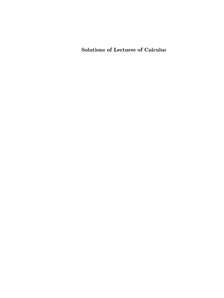 Calculus Lecture Solutions Explained | PDF | Mathematical Analysis ...