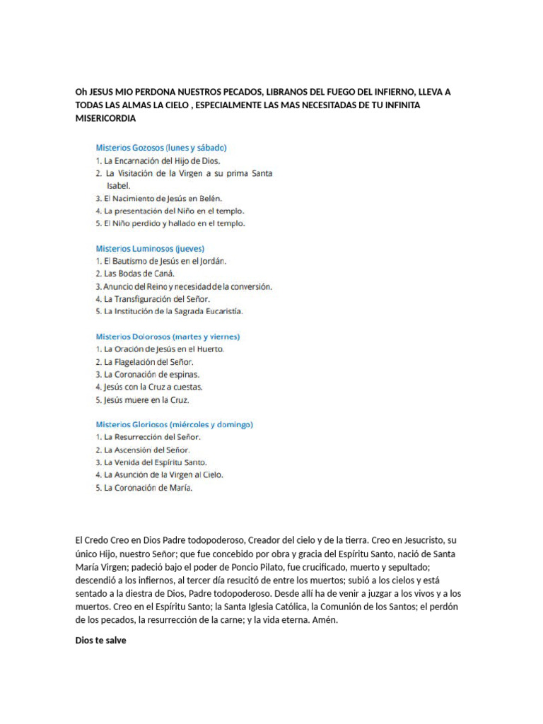 Santo Rosario | PDF | Cocina, comidas y vino