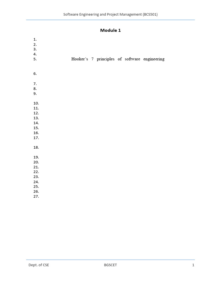 Question Bank: Software Engineering and Project Management (BCS501) | PDF