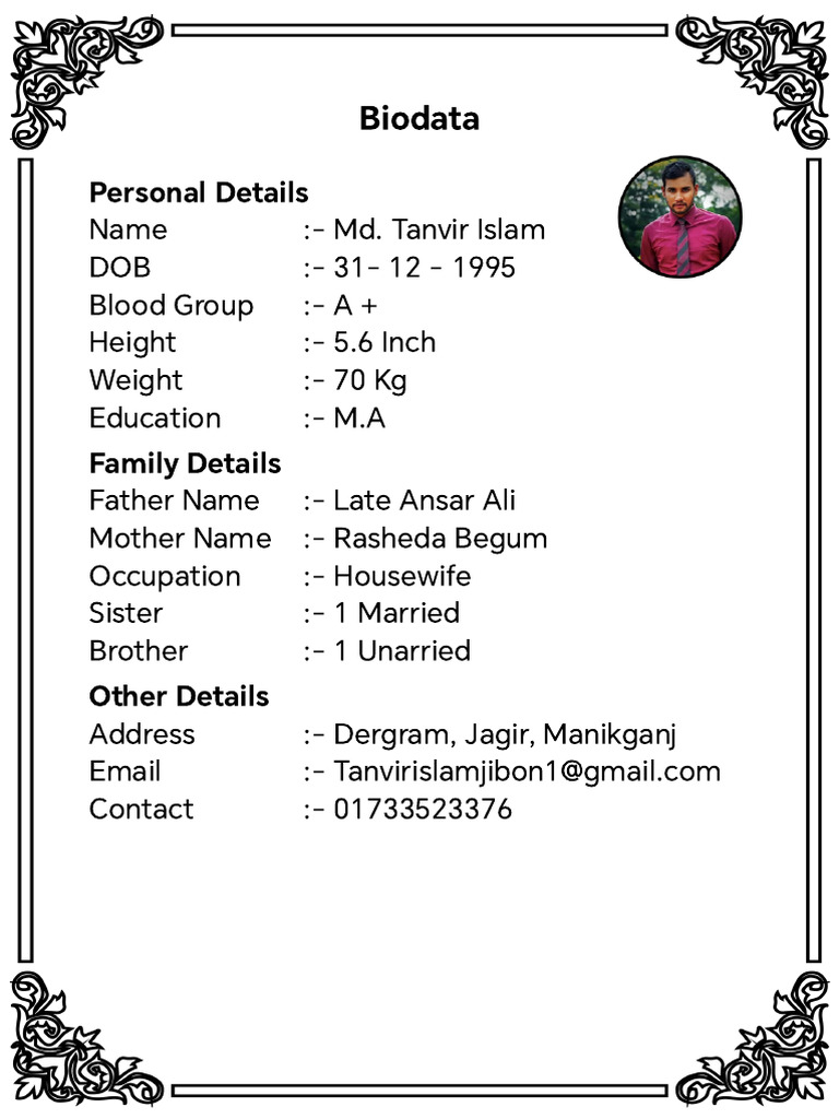 Biodata_1 | PDF