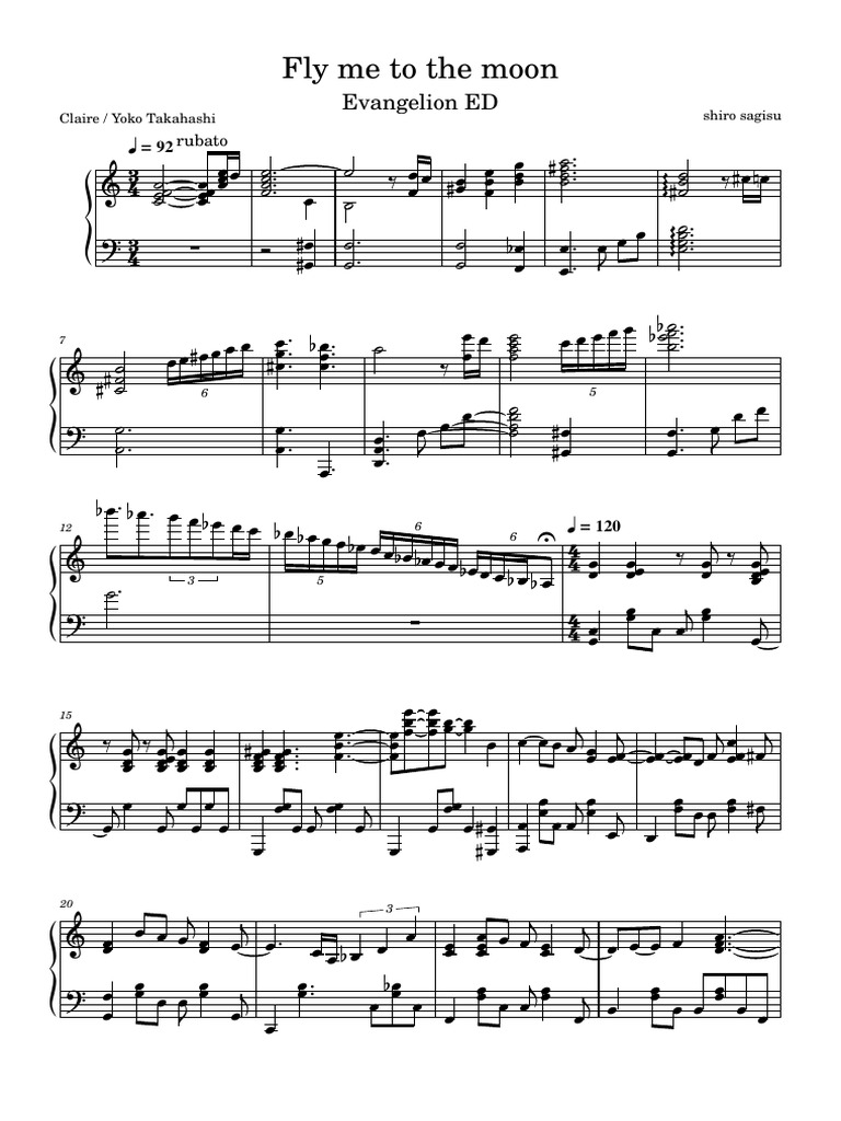 Shiro Sagisu: Fly Me to the Moon | PDF | Songs Written