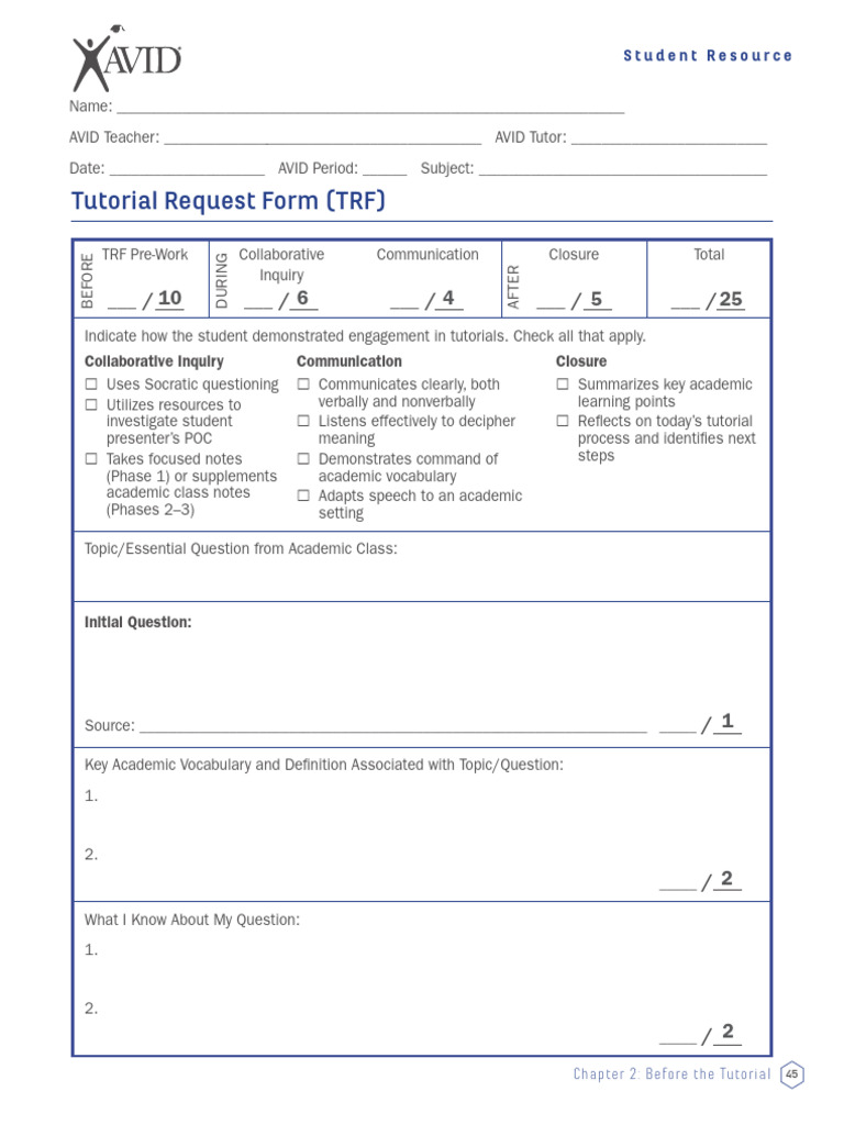 AVID TRF | PDF | Question | Critical Thinking