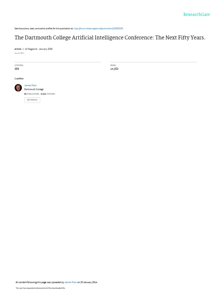 Dartmouth AI Conference Insights | PDF | Artificial Intelligence ...