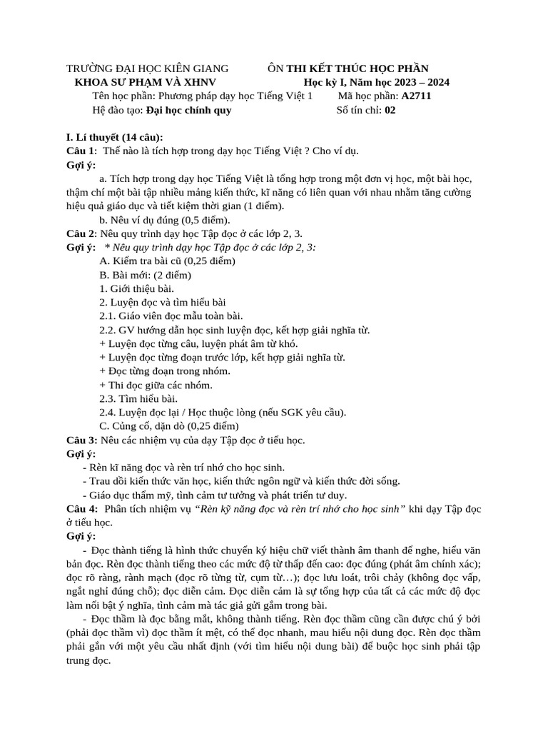 ĐC Ôn PPDH TV1 | PDF