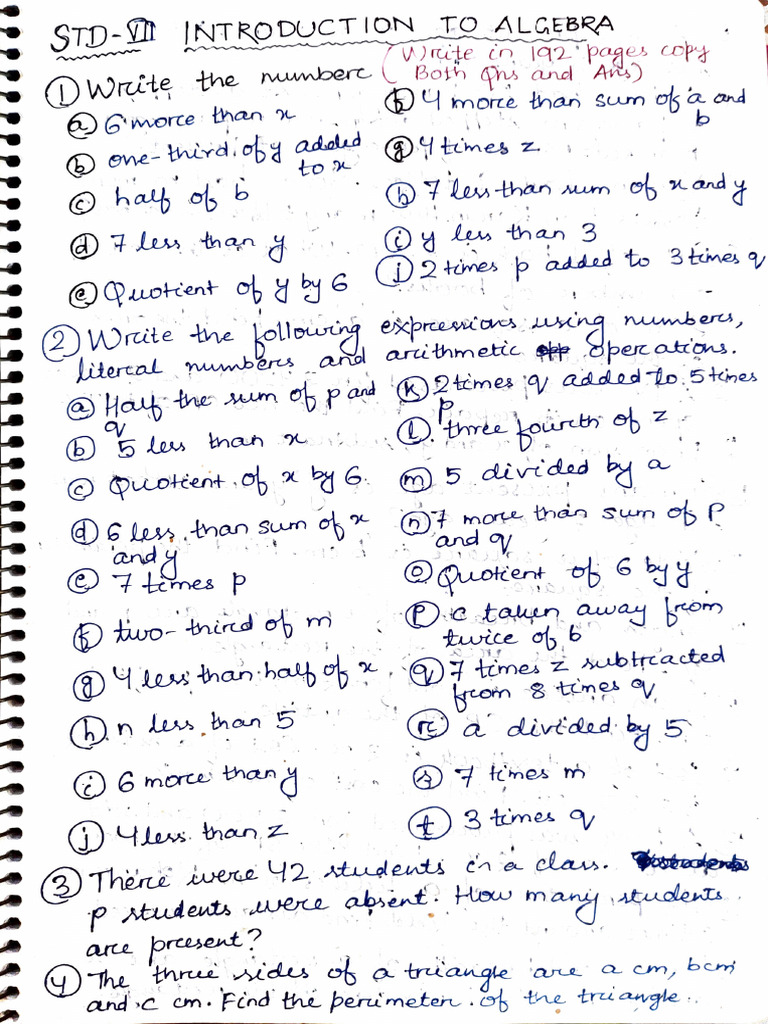 std-6 algebra | PDF | Algebra | Abstract Algebra