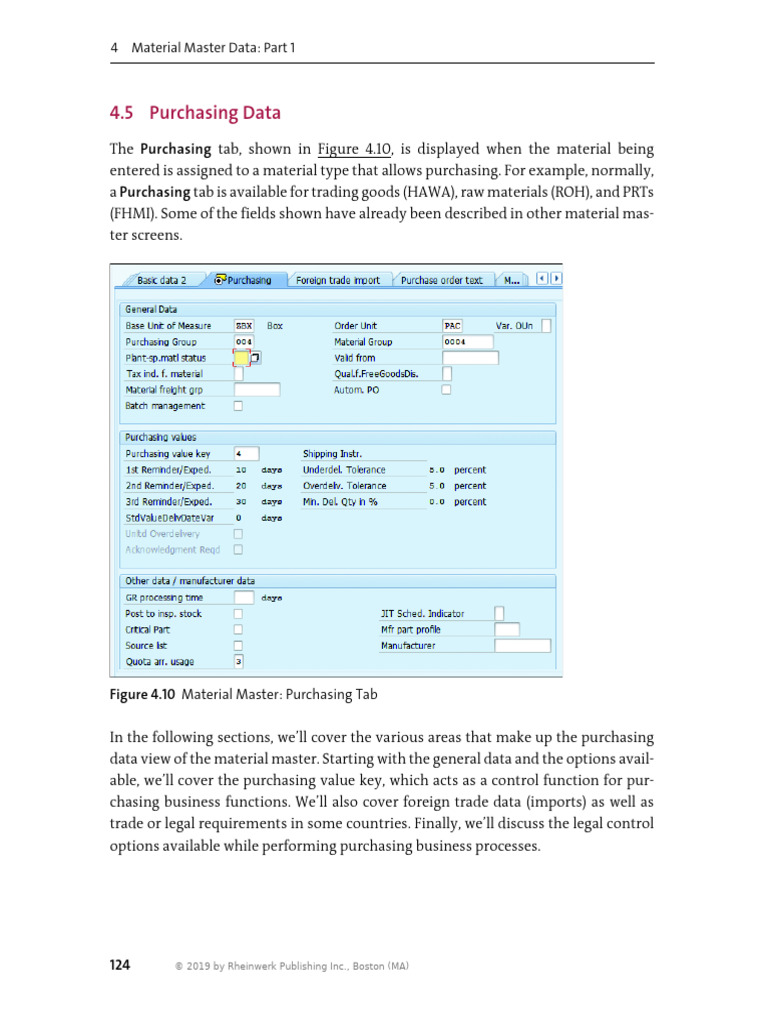 Material Master Data: Purchasing Overview | PDF