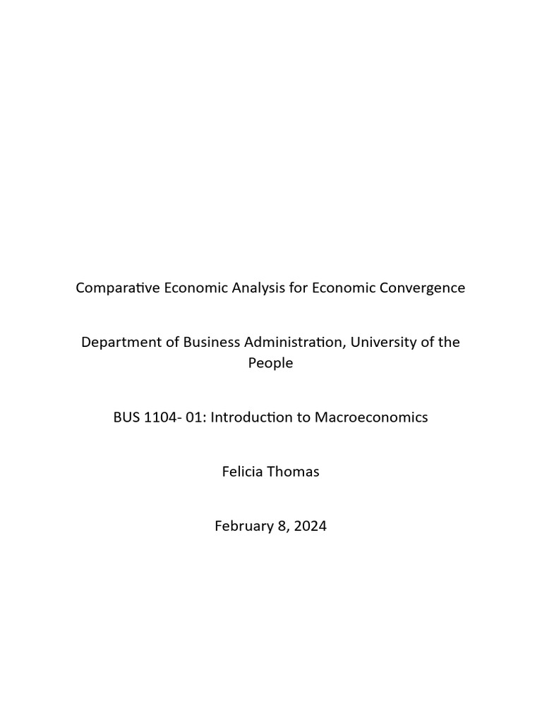 Comparative Economic Analysis For Economic Convergence | PDF | Economic ...