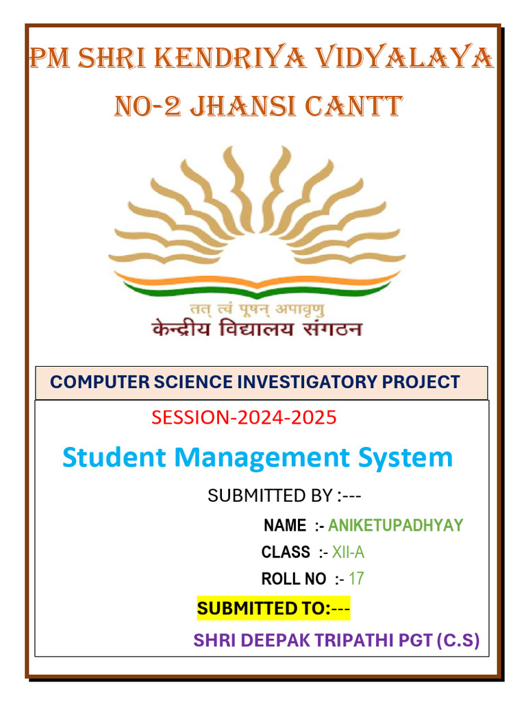 Cs. Investigatory Project | PDF | Databases | My Sql
