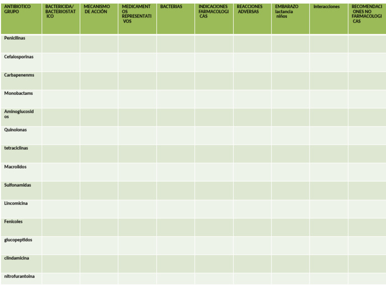 cuadro antibioticos A3 | PDF