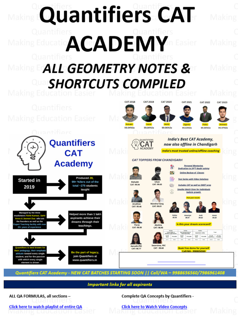 All Geometery Shortcuts by Quantifiers CAT Academy | PDF | Triangle ...