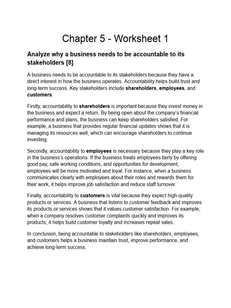Chapter 5 - Worksheet 1 (1) | PDF | Employment | Profit (Economics)
