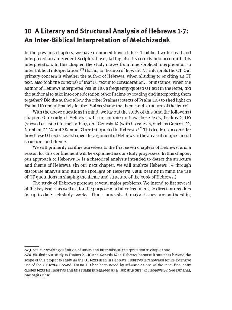Analysis of Hebrews 1-7 Structure | PDF | Epistle To The Hebrews | Psalms