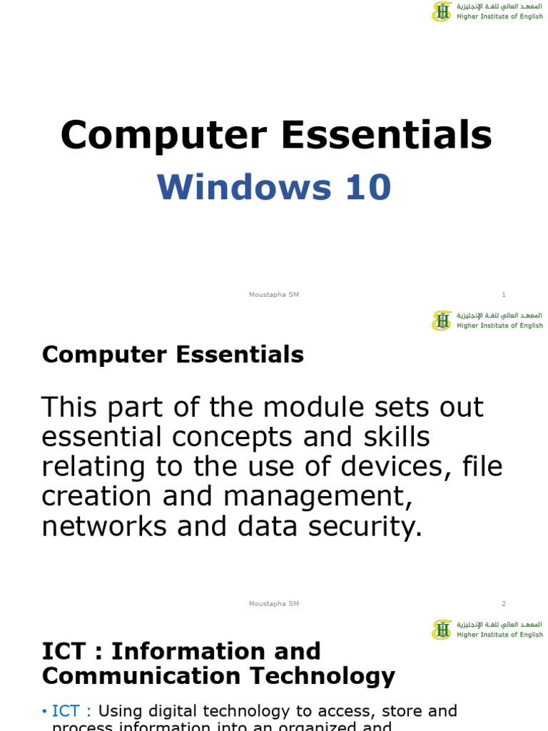 Computer Essentials | PDF | Computer Keyboard | Icon (Computing)