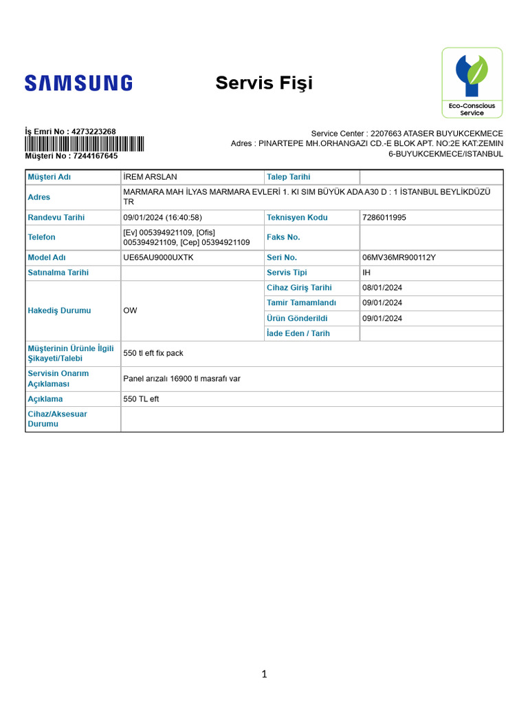 Servis Formu-1 | PDF