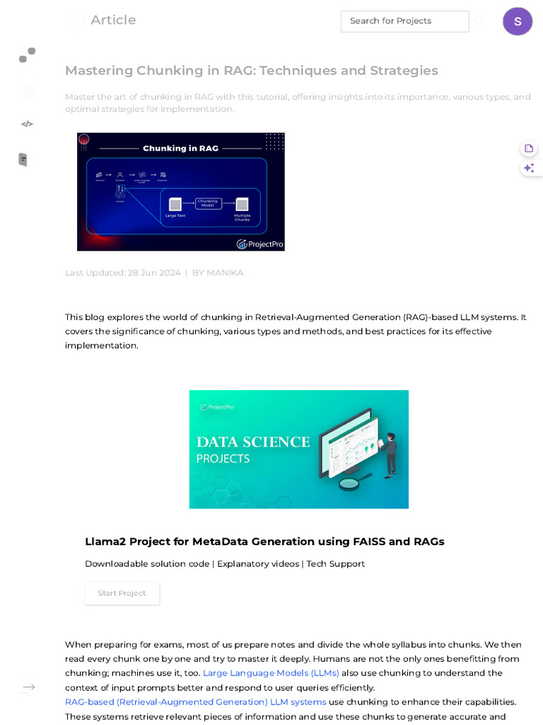 Mastering Chunking in RAG - Techniques and Strategies | PDF ... Mastering Chunking in RAG - Techniques and Strategies | PDF ...