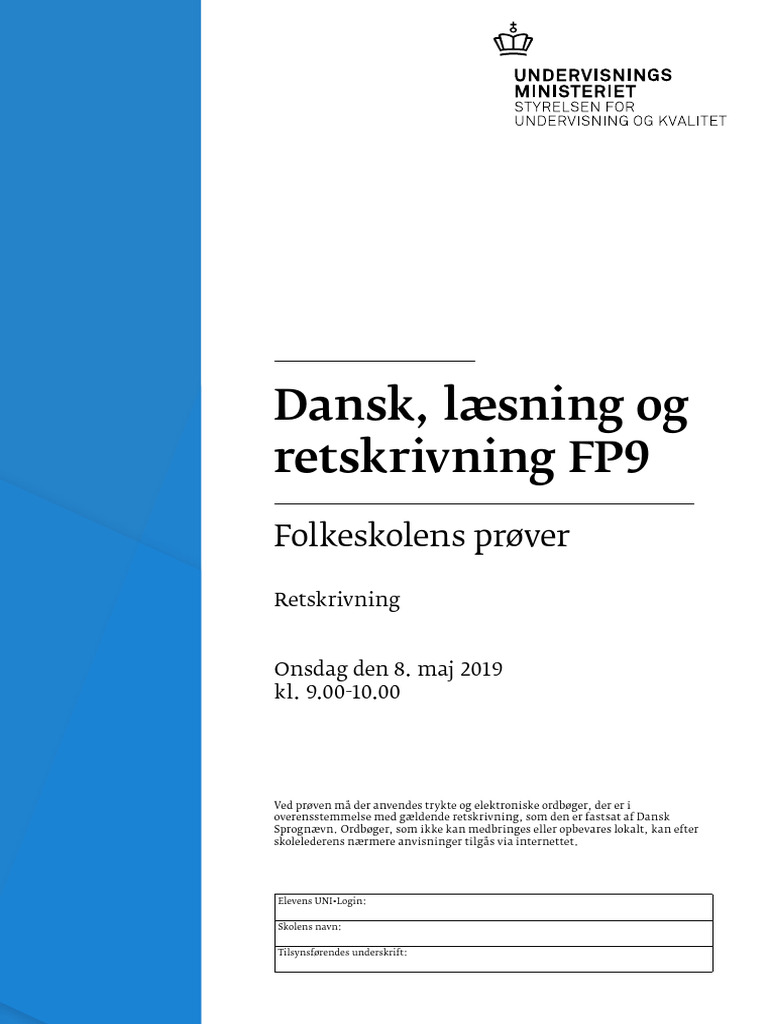 fp9 Dansk Retskrivning Opgavehæfte | PDF