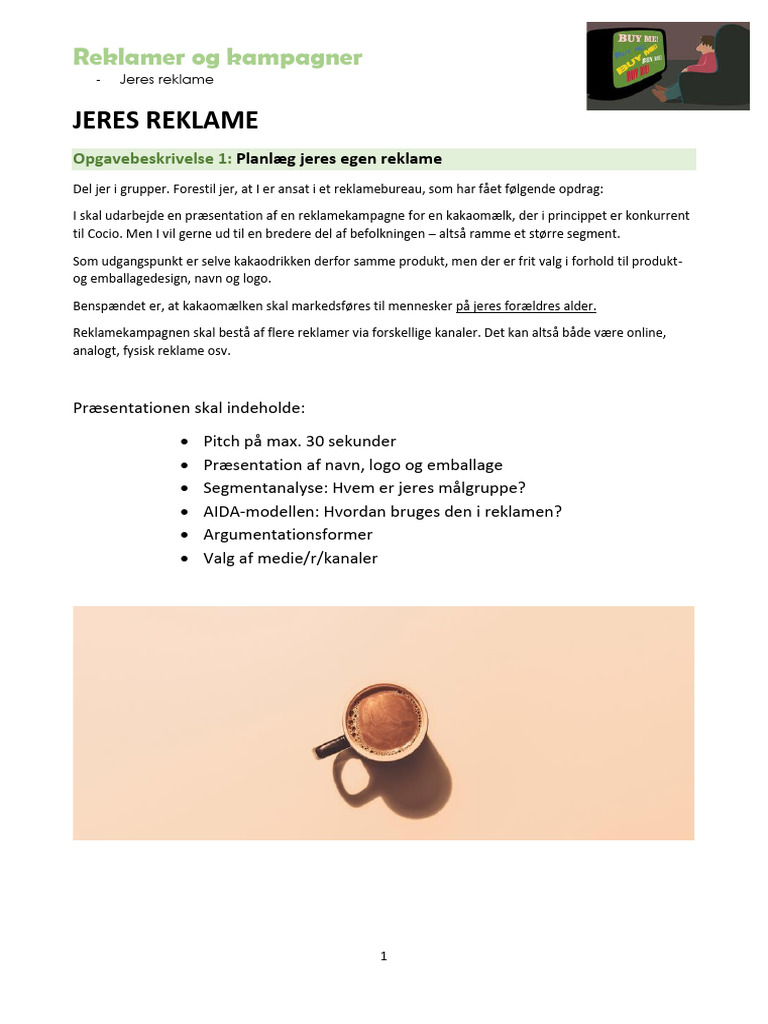 Forløb 2 Reklamer Og Kampagner - Jeres Reklame | PDF