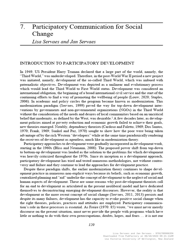 Participatory Communication For Social Change | PDF | Empowerment ...