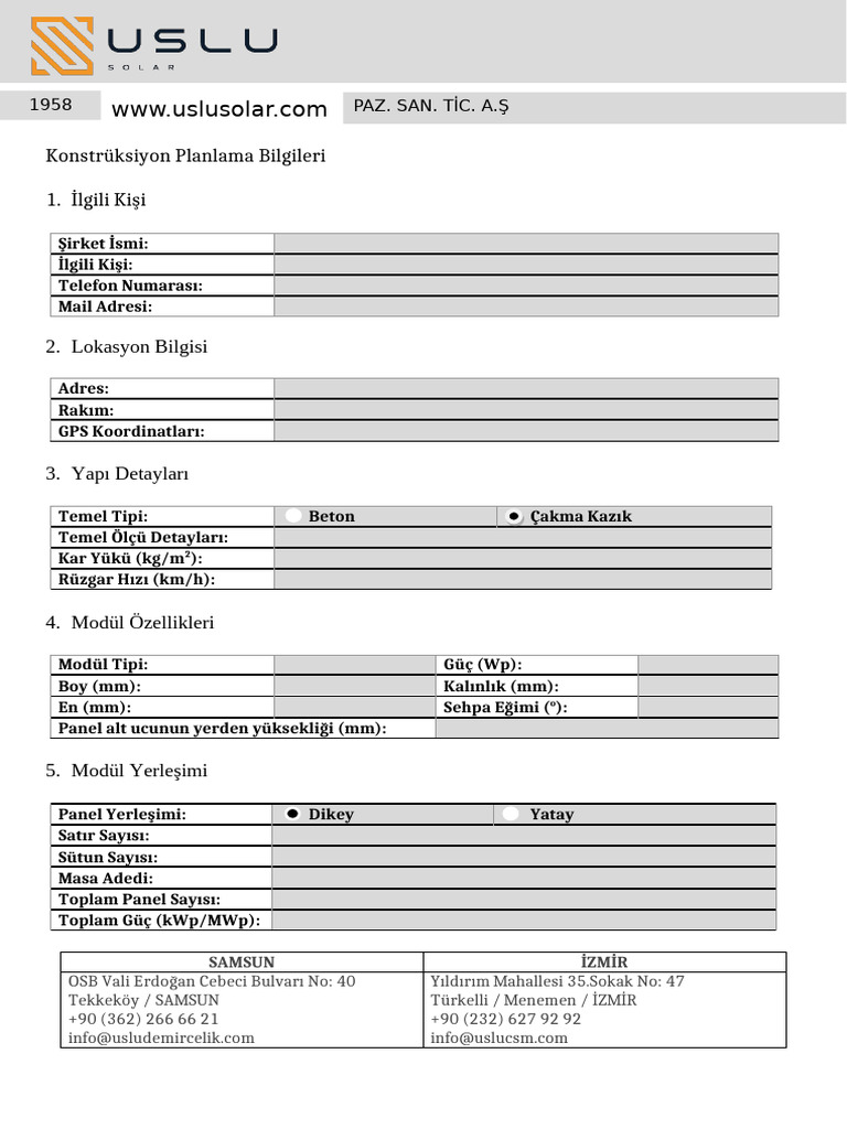 Ön Teklif Formu | PDF