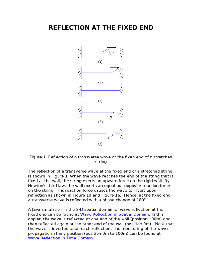 Reflection at The Fixed End | PDF