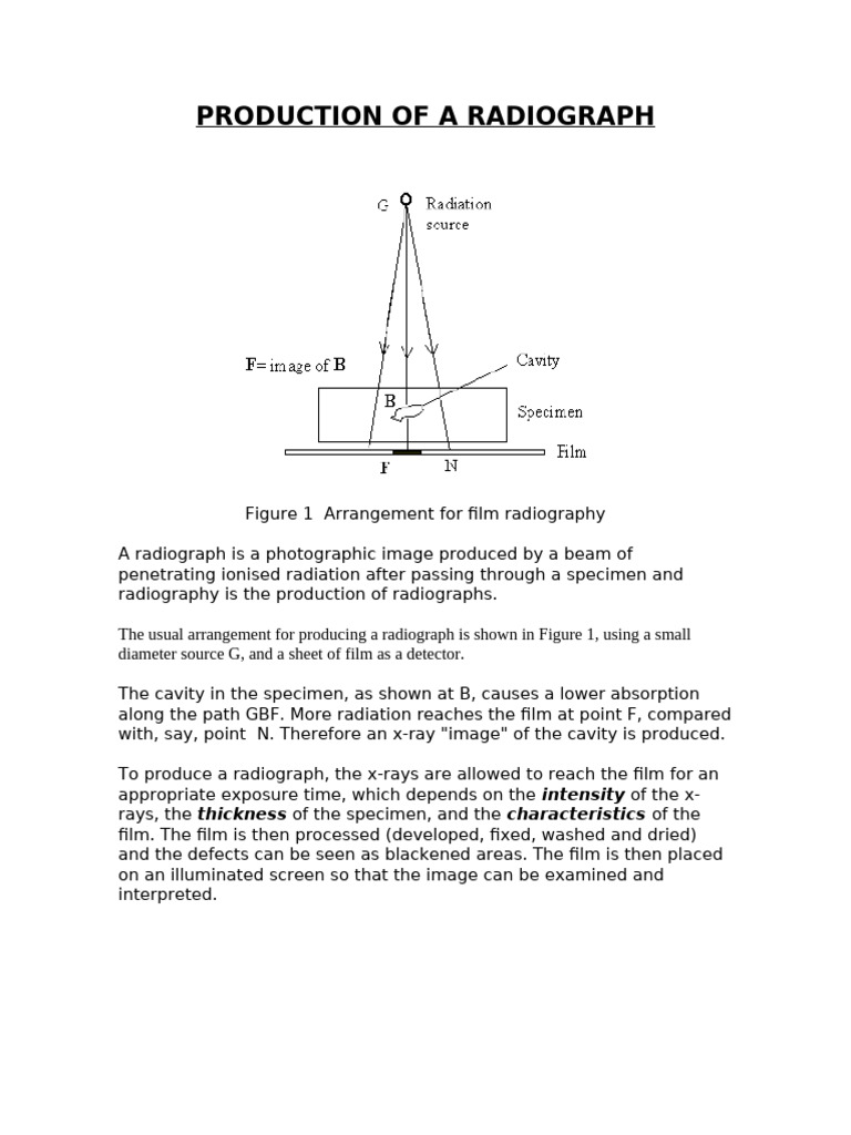Production of A Radiograph | PDF