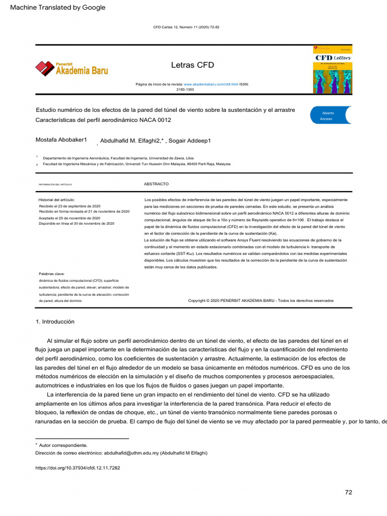 Estudio Numerico de Efectos de La Pared | PDF | Levantar (Fuerza ...