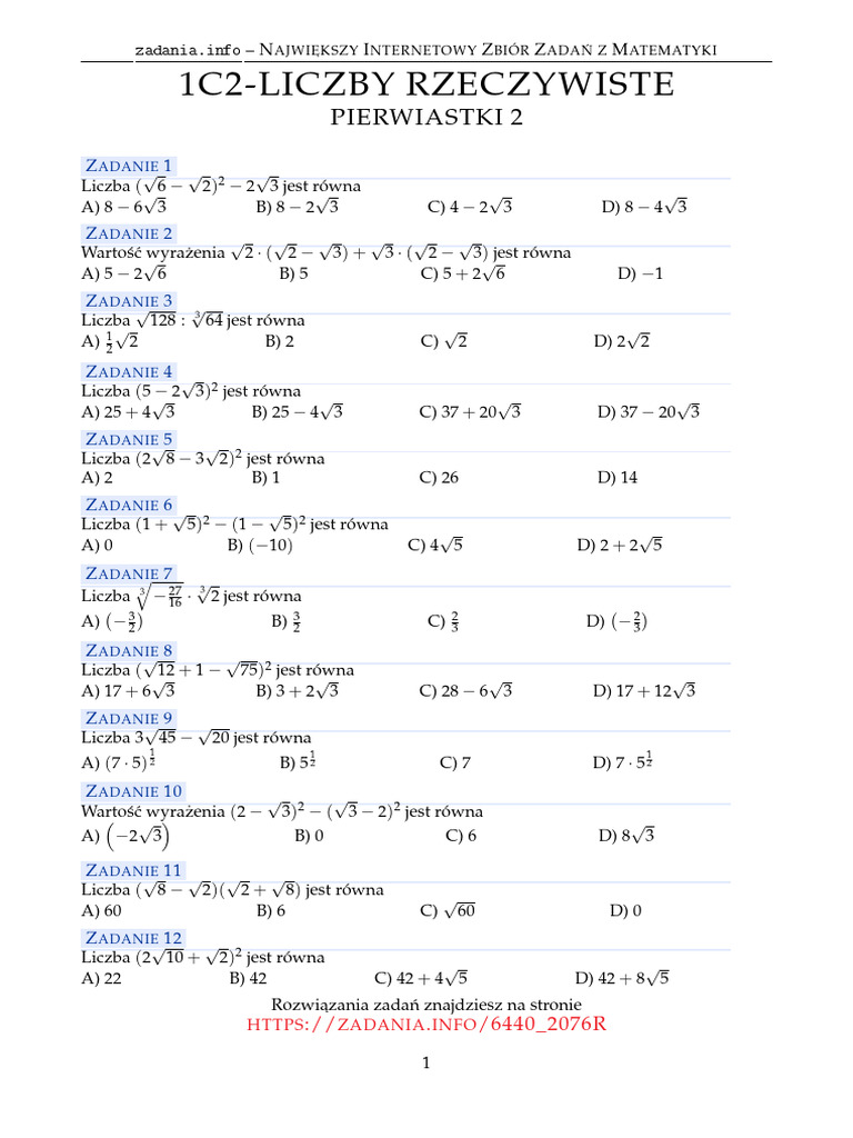 1C2 Pierwiastki | PDF