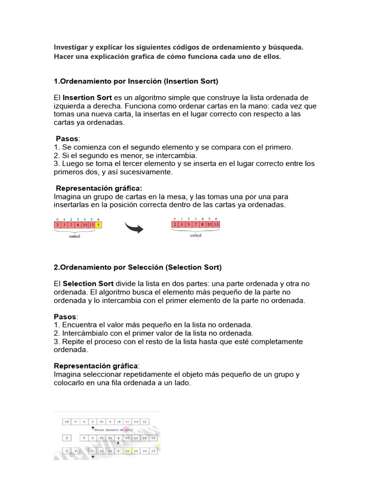 Algoritmos De Busqueda Y Ordenamiento Pdf Matemáticas Aplicadas Programación De Computadoras