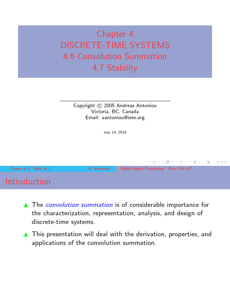 Dsp Ch04 S6 7p Pdf Convolution Algebra