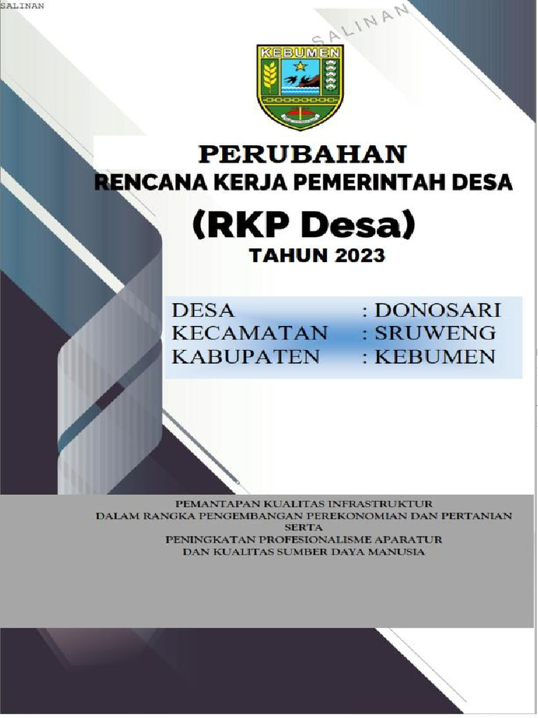 Perubahan RKPDesa Tahun Anggaran 2023 | PDF