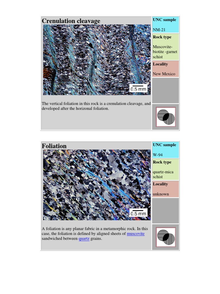 Crenulation Cleavage in Metamorphic Rocks | PDF | Rock (Geology) | Geology