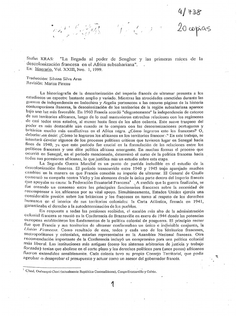 Kras La Llegada Al Poder de Senghor Compress | PDF