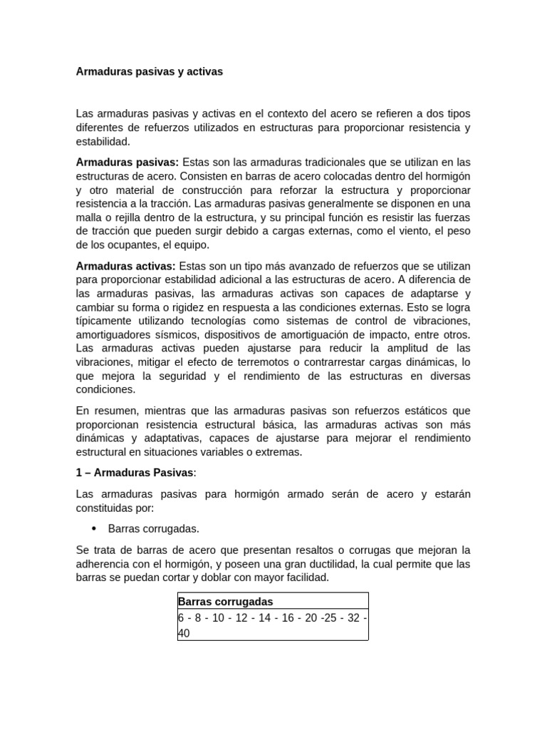 Tipos de Armaduras en Estructuras de Acero | PDF | Acero | Hormigón