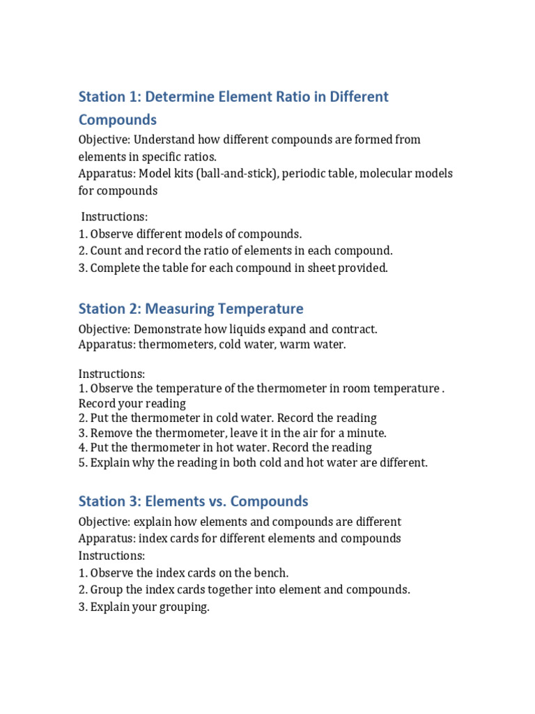 Element Ratios and Temperature Lab | PDF