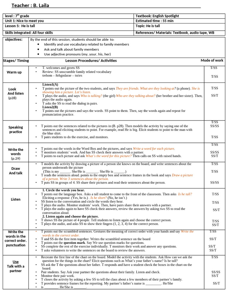 he is tall | PDF | Learning | Linguistics