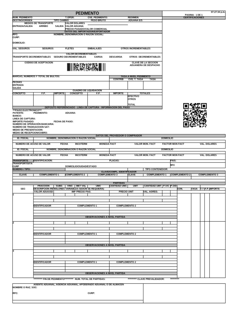 Campos del Pedimento V1 | PDF | Economias | Bancario