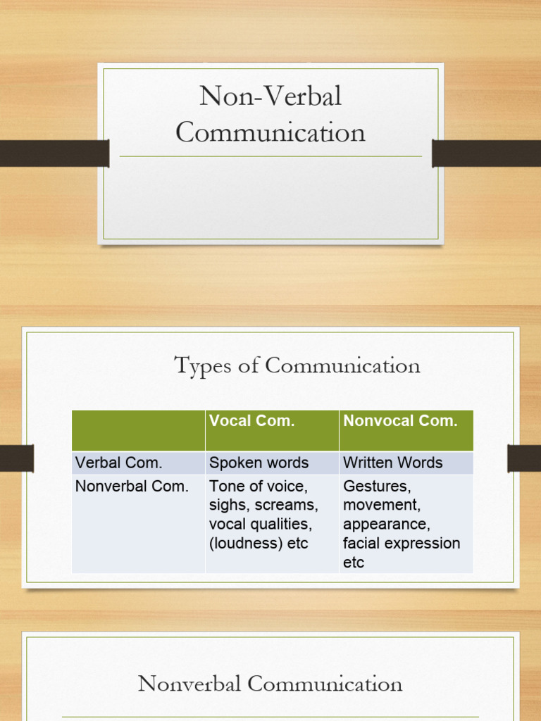 Understanding Non-Verbal Communication | PDF | Nonverbal Communication ...