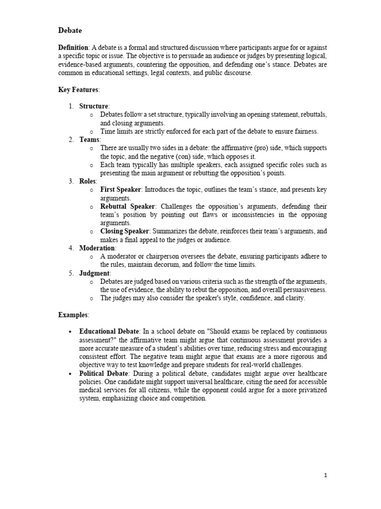 5. Debate & Elocution | PDF | Speech | Argument