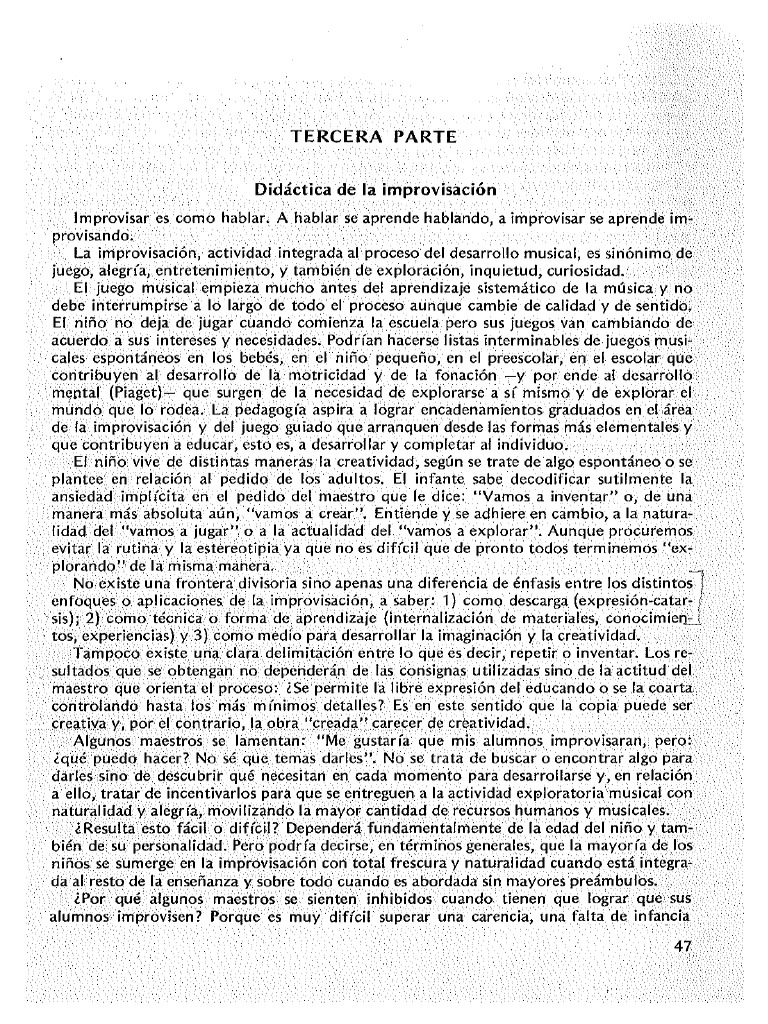 Didáctica de La Improvisación | PDF