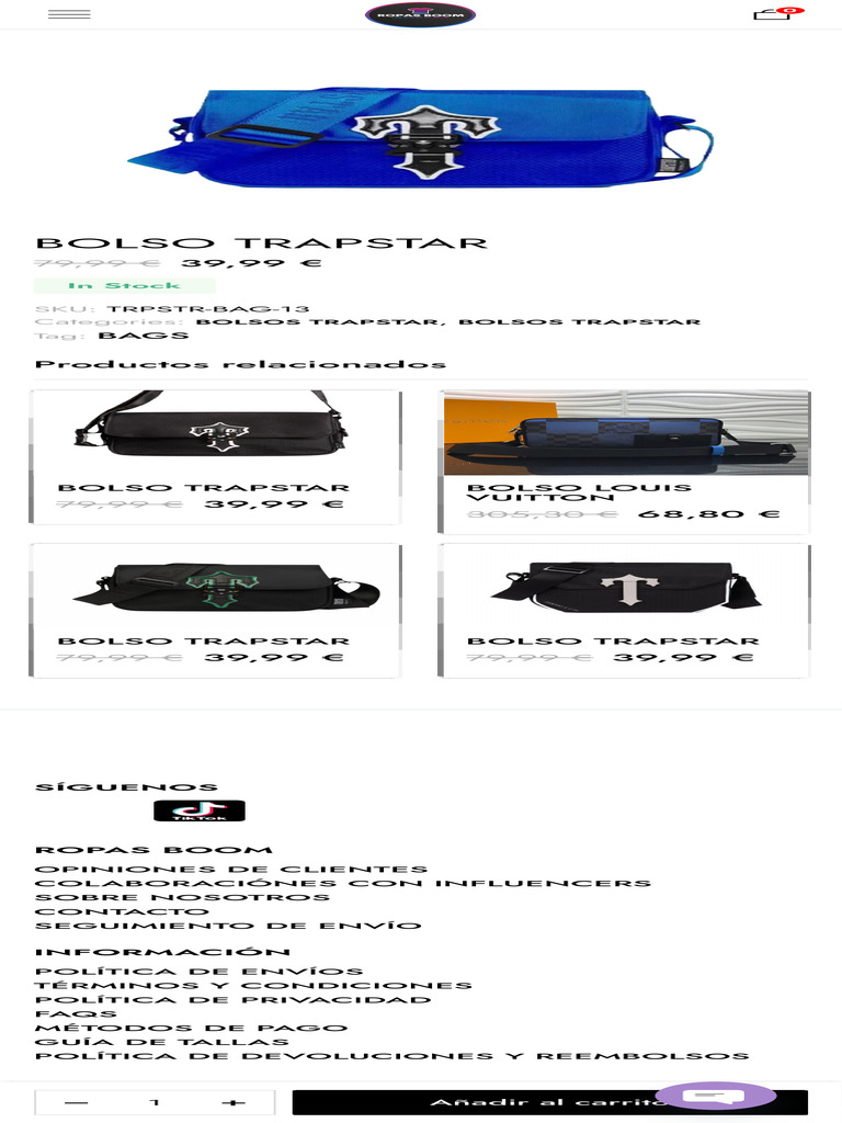 Bolso Trapstar – Ropas Boom | PDF