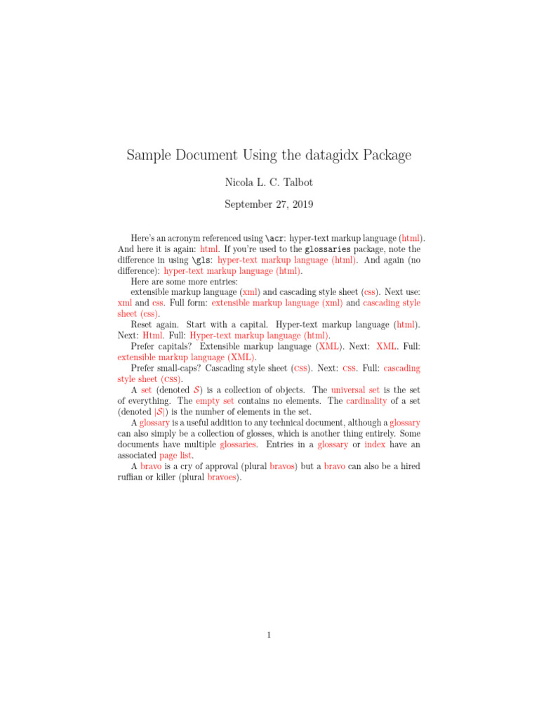 sample-glossary | PDF | Html | Markup Language