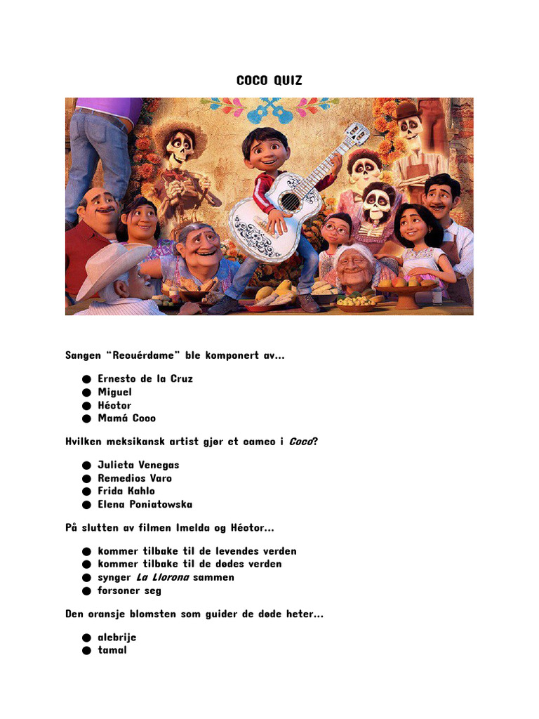 Coco Quiz | PDF