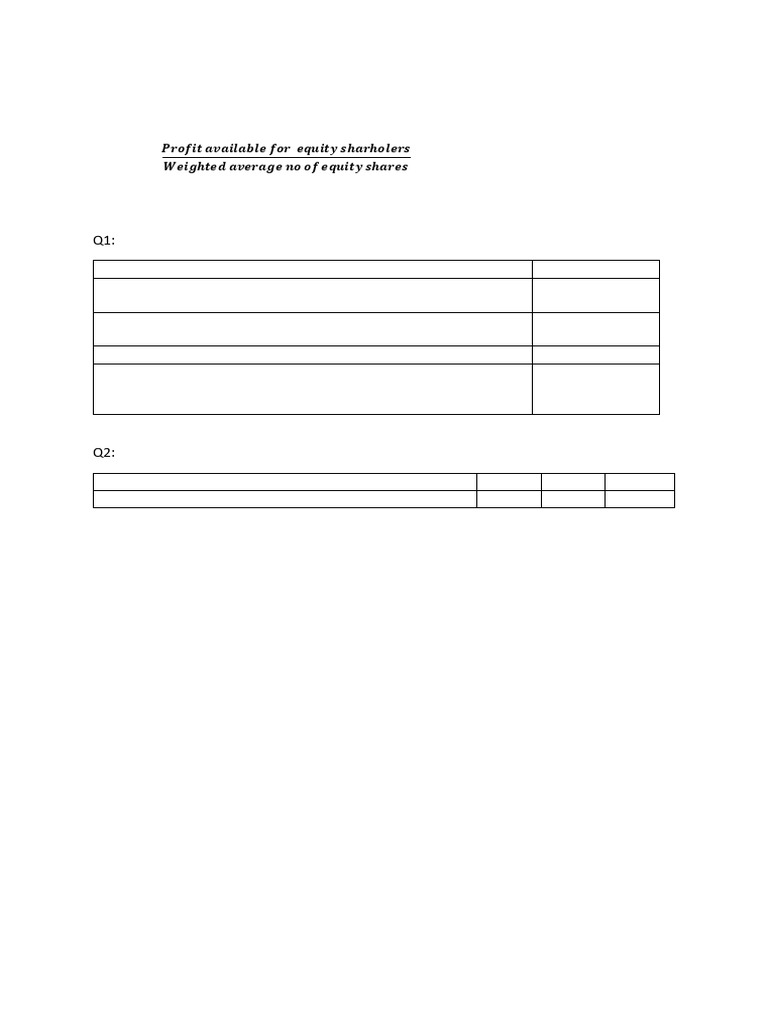 EPS Questions | PDF | Earnings Per Share | Equity (Finance)