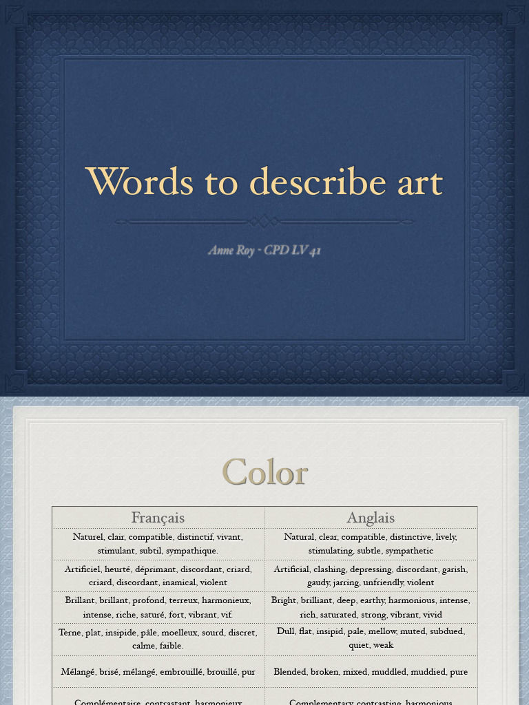 words_to_describe_art | PDF | Color | Image Processing