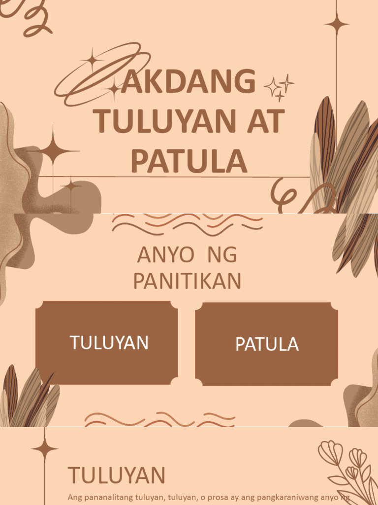 Akdang Tuluyan at Patula | PDF