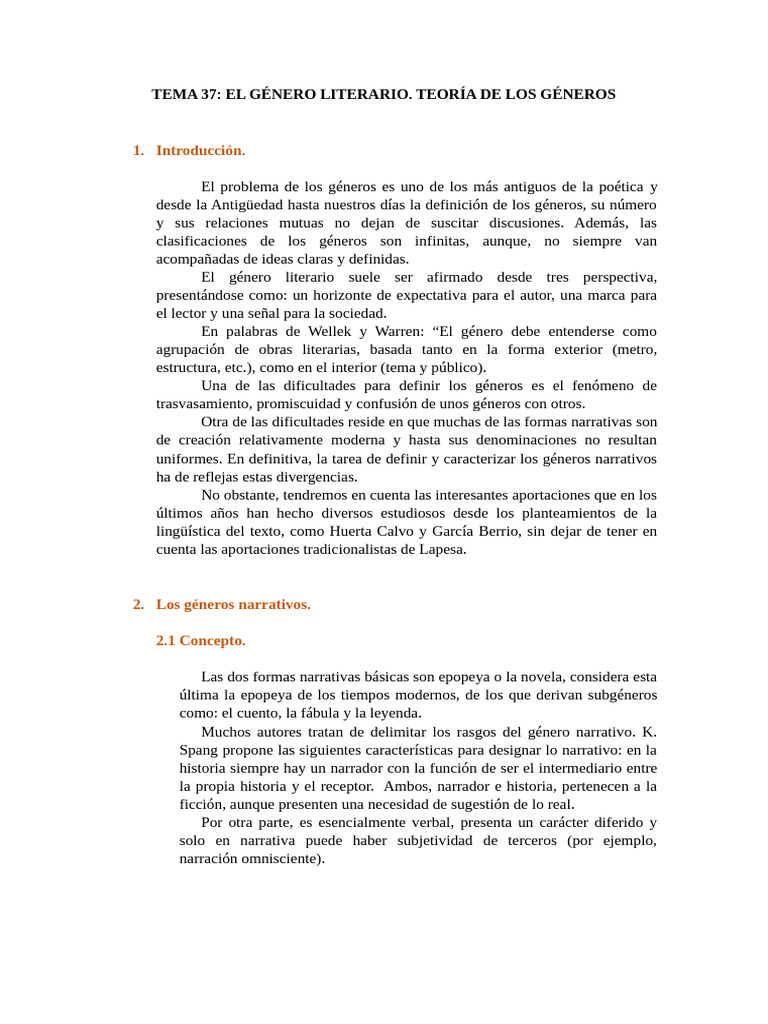 TEMA 37 | PDF | Cuentos | Novelas